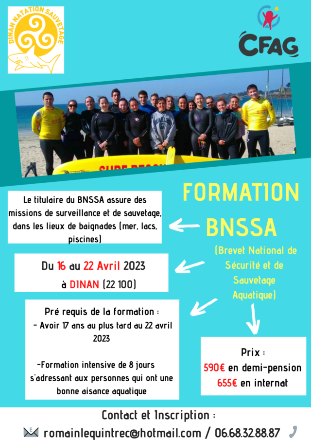 Nouveau, le CFAG propose une formation BNSSA - CFAG